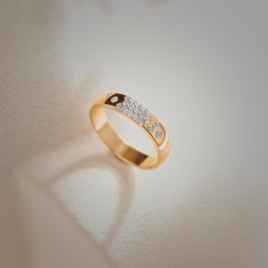 Bubbles Stackable Band|14K Solid Gold Lab Grown Diamond |HYOU – HYOU Fine Jewelry