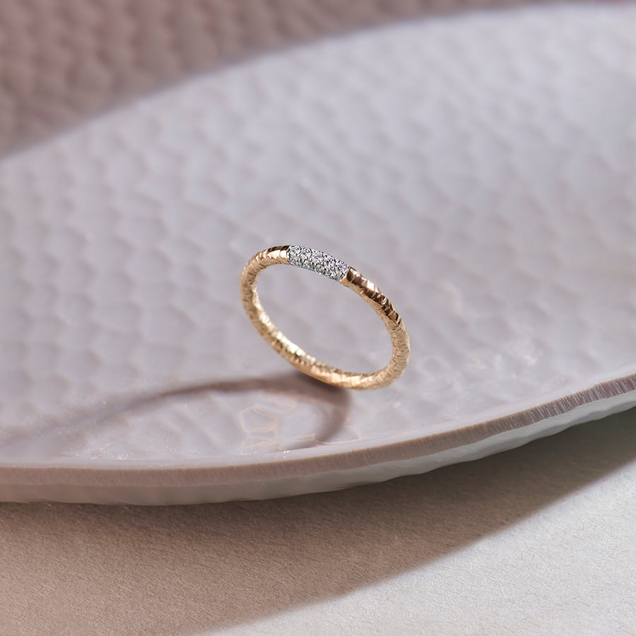 Textured Band Ring|10K Solid Gold Lab Grown Diamond |HYOU – HYOU Fine ...