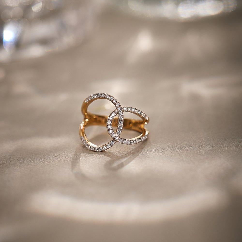 Interlock Pave Diamond Band|14K Gold Vermeil Pave Lab Grown Diamond ...