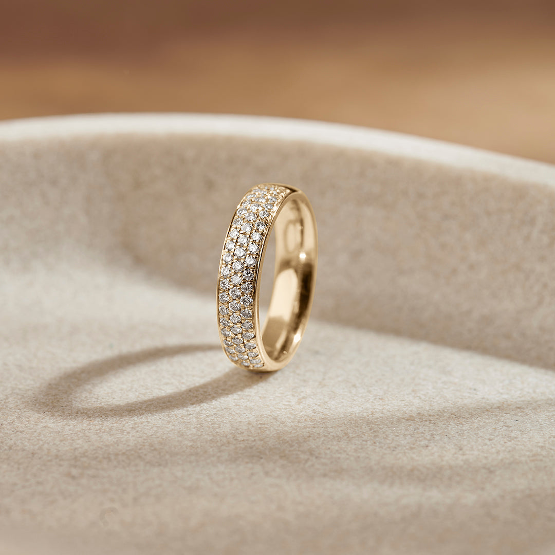 Pave Diamond Glimmer Band|14K Gold Vermeil Lab Grown Diamond|HYOU ...