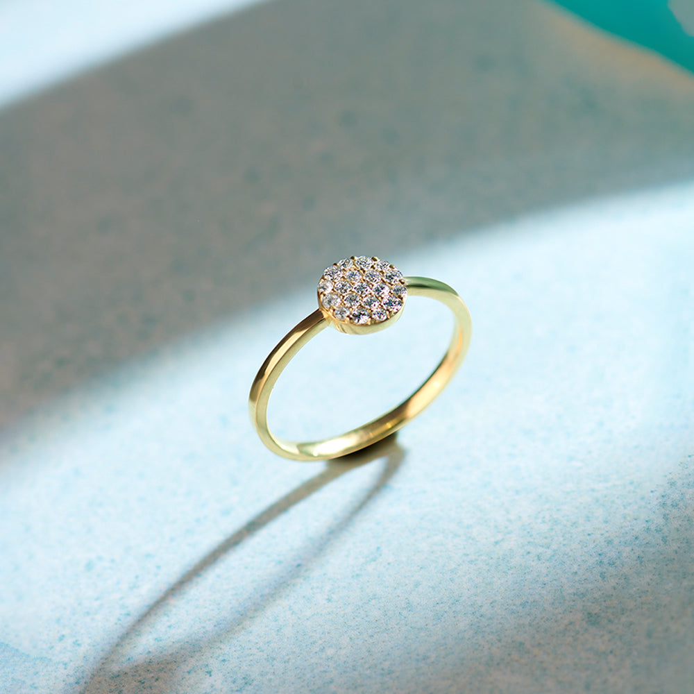 Home Round Pave Diamond Ring