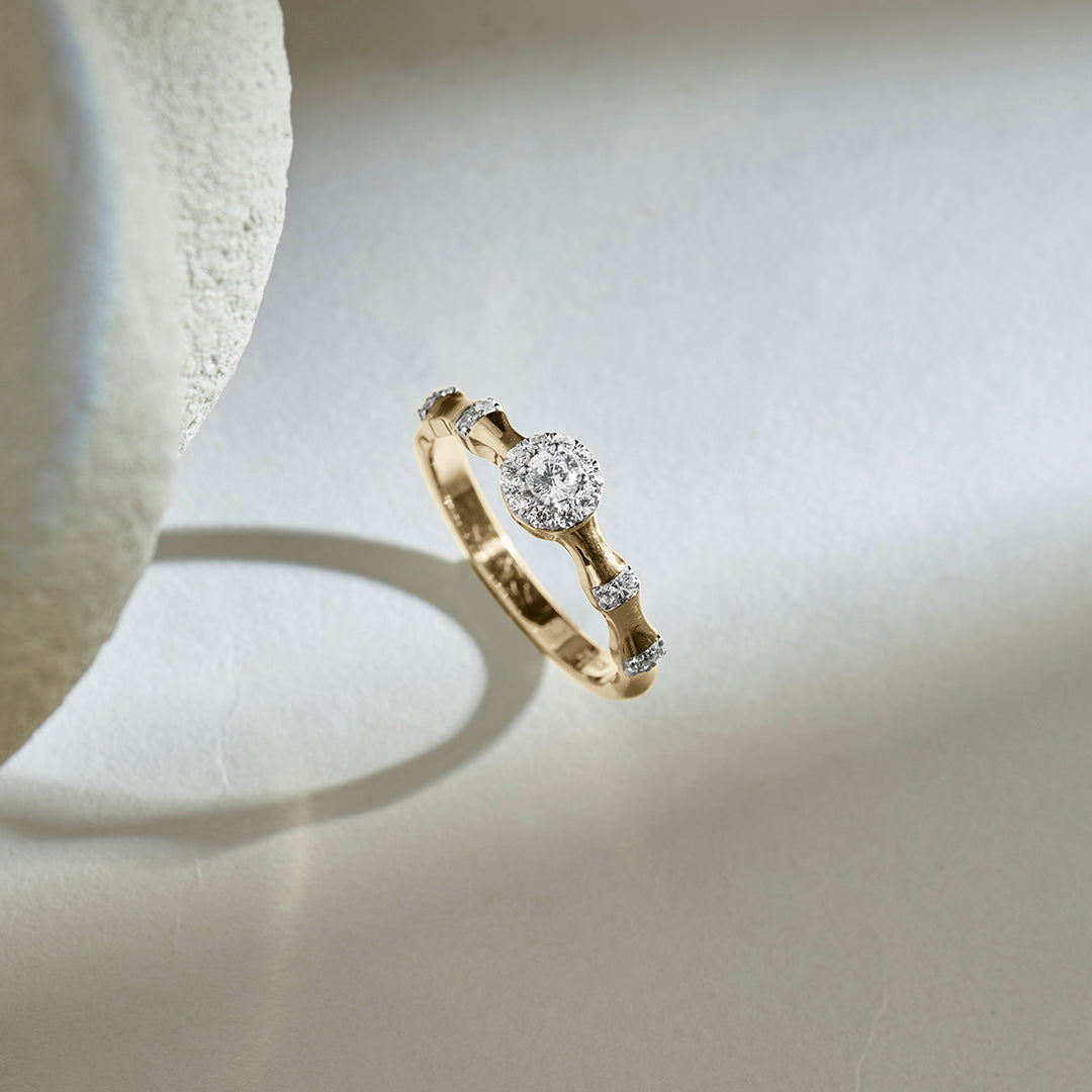 Aurora Diamond Ring|14K Gold Vermeil Lab Grown Diamond|HYOU – HYOU Fine ...