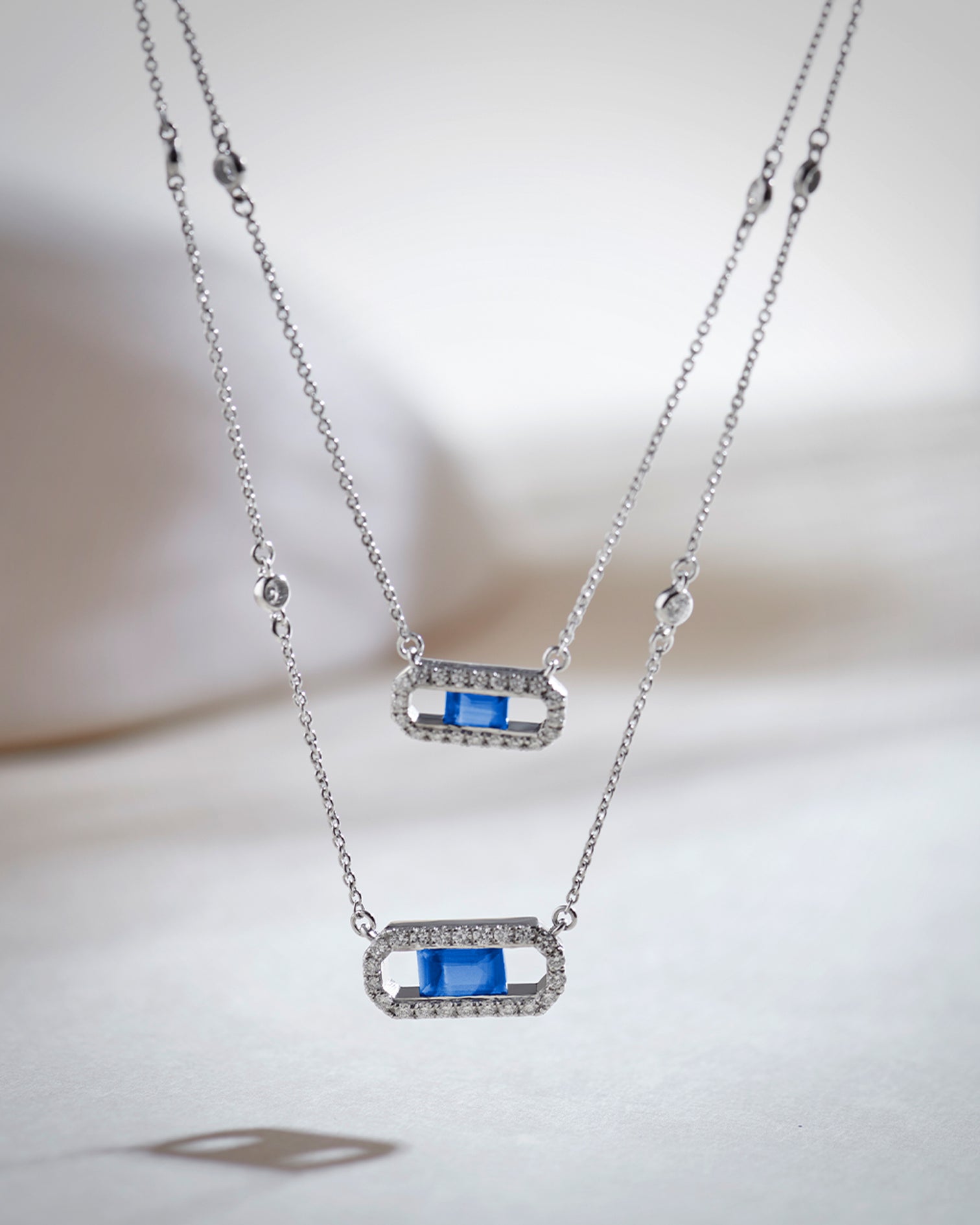 Layered Paperclip Necklace|Sterling Silver Lab Grown Diamond Created ...