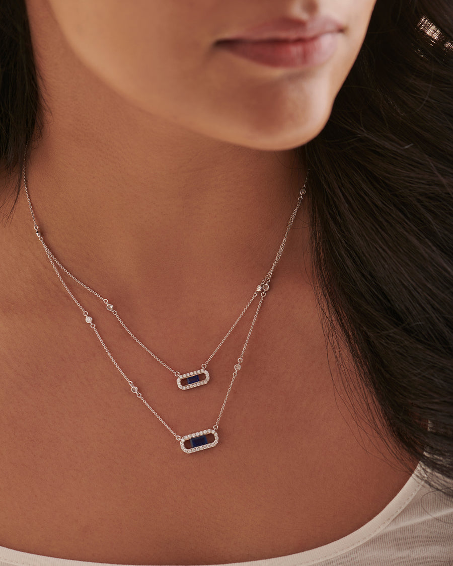 Layered Paperclip Necklace|Sterling Silver Lab Grown Diamond Created ...